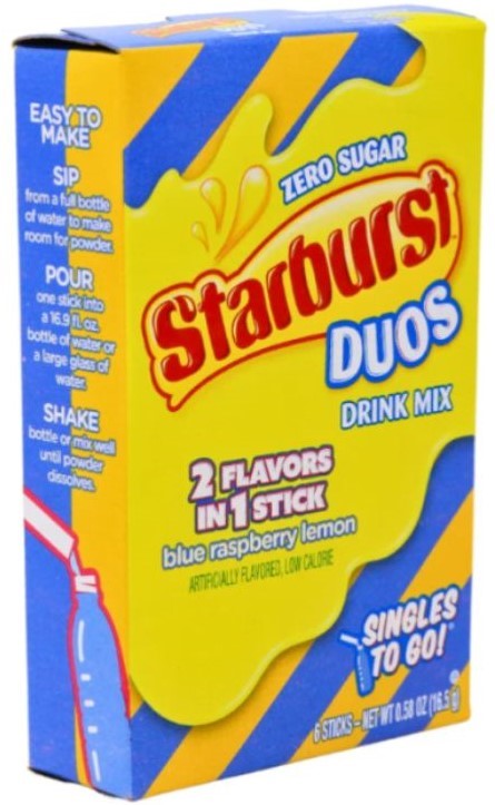 Starburst Duos Blue Raspberry Lemon 2 Flavours Singles To Go ...